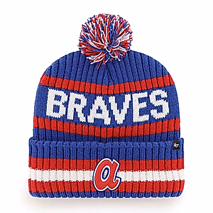 47 Atlanta Braves Mens Womens Cooperstown Bering Cuff Knit Stretch Fit Royal Blue Team Color Logo Beanie