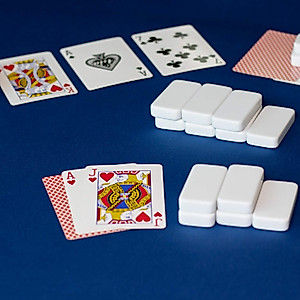 plusvivo Mahjong Mat Anti Slip and Noise Reduction Table Cover for Mahjon Paigow Poker Dominos 32.6" x 32.6"(83cm x 83cm) Blue