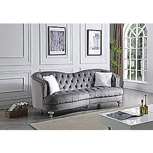 Glory Furniture Jewel Sofa, Gray. Living Room Furniture 35" H x 90" W x 37" D
