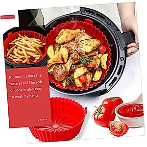 Luxshiny 2pcs Silicone Pad Air Fryer Ovens Washable Silicone Mat Air Fryer Basket for Oven Air Fryer Tray Air Fryer Oven Tray Airfryer Liners Oven Liners Air Fryer Accessories Baking Liners