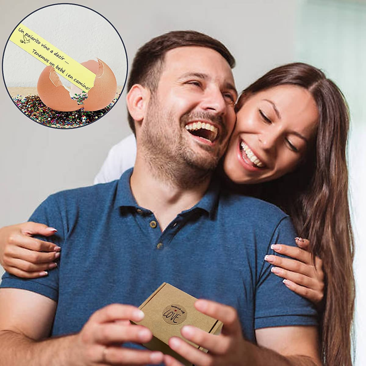 1DFAUL Sorpresa Anuncios de embarazo con huevo, Divertidos anuncios para bebés, Ideas para Regalos, huevos de codorniz perfectos para Abuelos, Futuro papá o Amigos