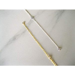 Dainty Drop Gold and Sterling Silver Adjustable Lariat Necklace for Women with Diamond, Simple Y Necklace Choker (Gold, Double CZ Lariat)