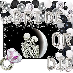 Bride or Die Bachelorette Party Decorations Till Death Do Us Part Backdrop Diamond Ring Balloon Bridal Shower Engagement Decoration Bachelorette Wedding Party Supplies
