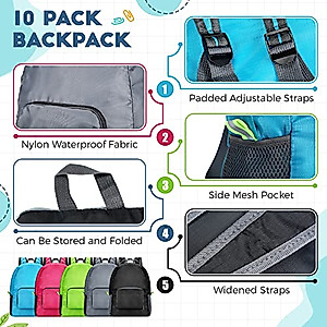 Jexine 10 Pcs Backpacks Bulk 16.5 Inch Lightweight Backpacks Student School Book Bag Book Bags for Kids for Travel (Multicolor)