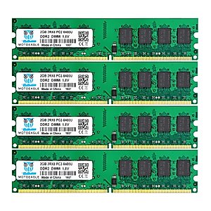 PC2 6400 DDR2 800MHz UDIMM RAM 8GB Kit (2GBX4) 2Rx8 PC2 6400U 2GB 1.8V Non-ecc Unbuffered Desktop Memory