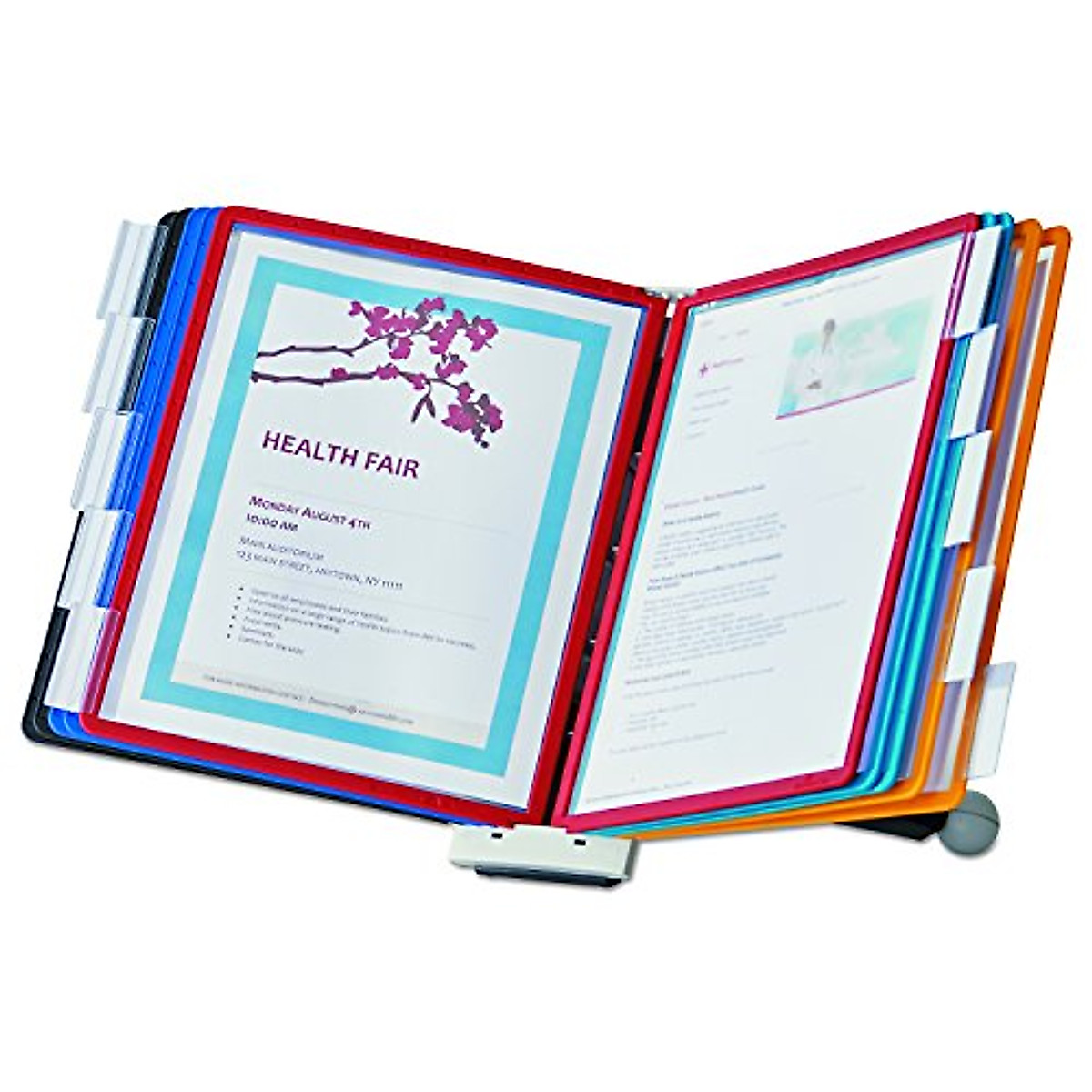 DURABLE Desktop Reference System, 10 Double-Sided Panels, Letter-Size, Assorted Colors, SHERPA Design (554200)