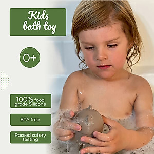Non Toxic Baby Bath Toys, Silicone Bath Toys, Eco-Friendly, Bathtub Toys for Toddlers