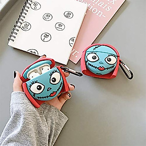 Jowhep Case for AirPod Pro 2019/Pro 2 Gen 2022 Cartoon Cute Silicone Cover with Keychain Fashion Funny Shockproof Soft Skin for Air Pods Pro Women Kids Kawaii Shell Cases for AirPods Pro Blue Girl