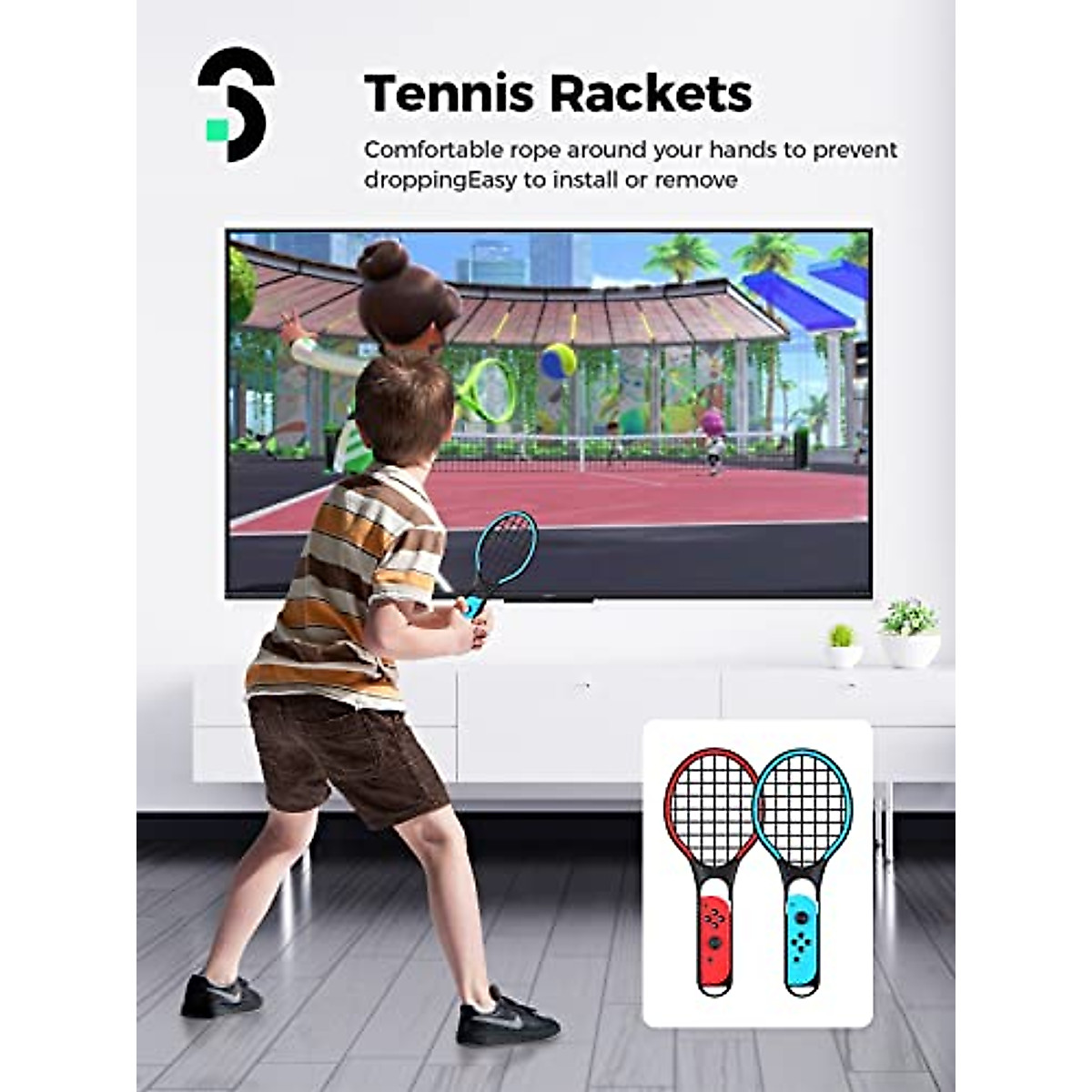2023 Switch Sports Accessories Bundle - 15 in 1 Family Accessories Kit for Nintendo Switch Sports Games:Tennis Rackets,Sword Grips,Golf Clubs,Storage Bag and More,Christmas,Birthdays, Children's Day Gift Set.
