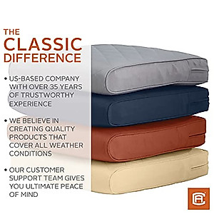 Classic Accessories Montlake FadeSafe Water-Resistant 21 x 19 x 3 Inch Rectangle Outdoor Quilted Seat Cushion, Patio Furniture Chair Cushion, Spice