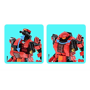 MyBuild Mecha Frame Rita 5006 - Red Robot Armor Mech Suit, Sci-Fi Building Bricks Mecha Building Kit