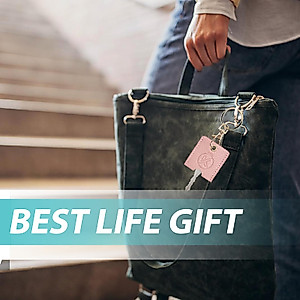 KRSURERICHER Universal Leather Key Sleeve, Key Covers, 3pcs Keychain Key Fod Protector for Broken Keys Car Keys (Pink)