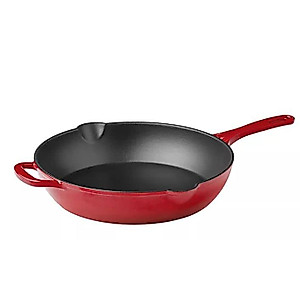 Member's Mark 2-Piece Enamel Cast Iron Skillet Set, Red