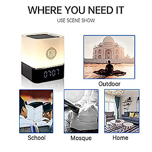 KANGCAI Quran Speaker,AZAN MP3 Player, Touch Lamp Bluetooth Speake,Eid Mubarak hajj Gift,with APP Control,Full Recitations of Famous Imams and Quran Translation in Many Languages