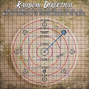 Spell Effect Templates for D&D | Maximize The Effects of Your Spells - Featuring a 30' Cone & 30' Cube, Random Direction Generator, for Use with DND, 5E Pathfinder by Guilt-Free Gaming