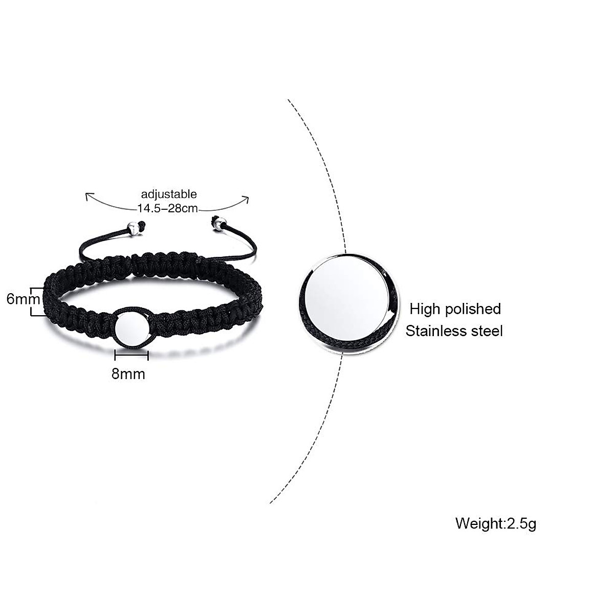 MEALGUET 1-5 Pcs Personalized Alphabet Initial Bracelet Simple Handmade Braided Macrame Bracelet Friendship bracelet Couple Bracelet BFF Gift Customized Gift, gift Idea for Him Her