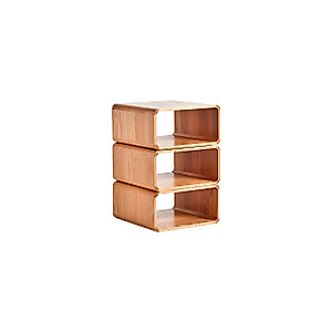 Contempa Single Modular Floor Shelf Stackable Wooden Oak Shelving Unit, Multipurpose Organization for Bedroom Living Room Office, and Home Décor Contemporary and Modern Design, 14” W x 14” L, 14” H