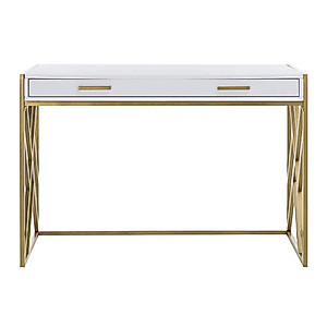 Safavieh Home Office Elaine Modern White and Gold 1-drawer Desk