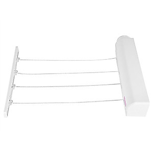 Retractable Washing Line, 4 Lines 10.50ft Clothes Airer Indoor Wall Punch Flexible Laundry Washing Line Drying Rack