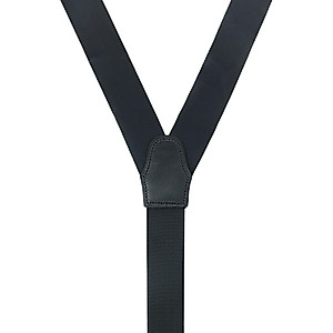 Trafalgar Men's Sutton Solid Color Silk Formal End Braces (Suspenders), Black