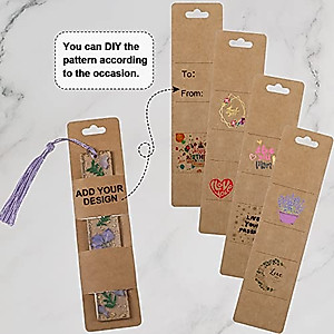 100 Pieces Resin Bookmark Holder Kraft Bookmark Sleeves 7 x 1.8 inches DIY Blank Bookmark Covers Display Cards for Bookmark Wrapping Birthday Gift Supplies Small Business