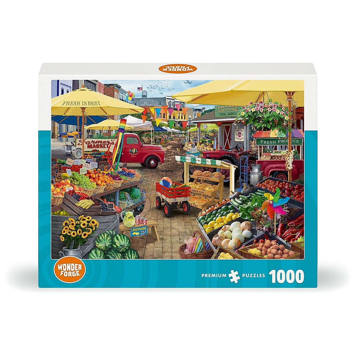 Wonder Forge Farmer's Market Day 1000 Piece Jigsaw Puzzle for Adults | Unique, Perfectly-Fitting Pieces | Fun, Vibrant Imagery | Amazon Exclusive
