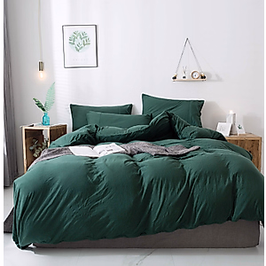 KAIANG 100% Jersey Cotton Duvet Cover Set with Two Pillowcases, Zipper Closure Design Comfy and Easy Care 3 Pieces … (Black, King)