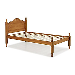 Palace Imports 100% Solid Wood Reston Panel Headboard Platform Bed, Twin Size, Honey Pine
