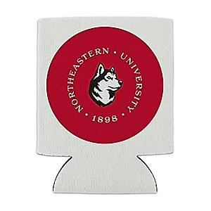 Northeastern University Primary Logo Can Cooler - Drink Sleeve Hugger Collapsible Insulator - Beverage Insulated Holder