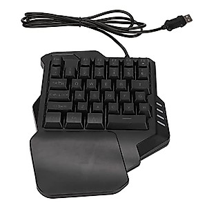 One Handed Gaming Keyboard,35 Keys Mini Gaming Keyboard with LED Backlit Ergonomic Design Accurate Control,Half Keyboard for Win 2000, XP, ME,Vista, Win 7, Win 8, Android