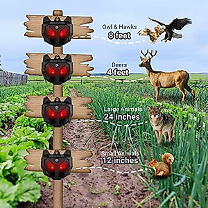 Careland 4 Pack Solar Nocturnal Animal Repeller Predator Control Light Coyote Repellent Devices with Bright LED Strobe Lights Deer Skunk Raccoon Repellent for Garden Yard Farm Chicken Coop