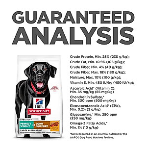 Hill's Science Diet Perfect Weight & Joint Support, Adult 1-5, Large Breed Weight Management & Joint Support, Dry Dog Food, Chicken & Brown Rice, 25 lb Bag
