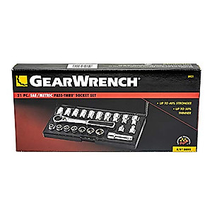 GEARWRENCH 21 Pc. 3/8" Drive 6 Pt. Pass-Thru™ Tool Set, SAE/Metric - 8921