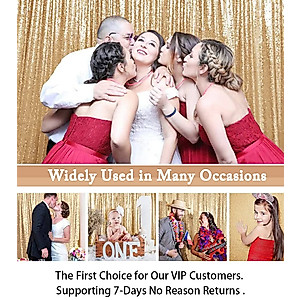 ShinyBeauty Sequin Backdrop 7ftx7ft Light Gold Sequin Fabric Backdrop Drapes Sparkle Backdrop for Photoshoot Glitter Backdrop for Parties Happy Birthday Backdrop