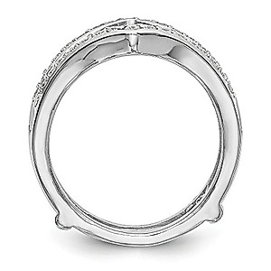 Solid 14K White Gold Engagement Wedding Ring Diamond Guard Size 5 (.47 cttw.)