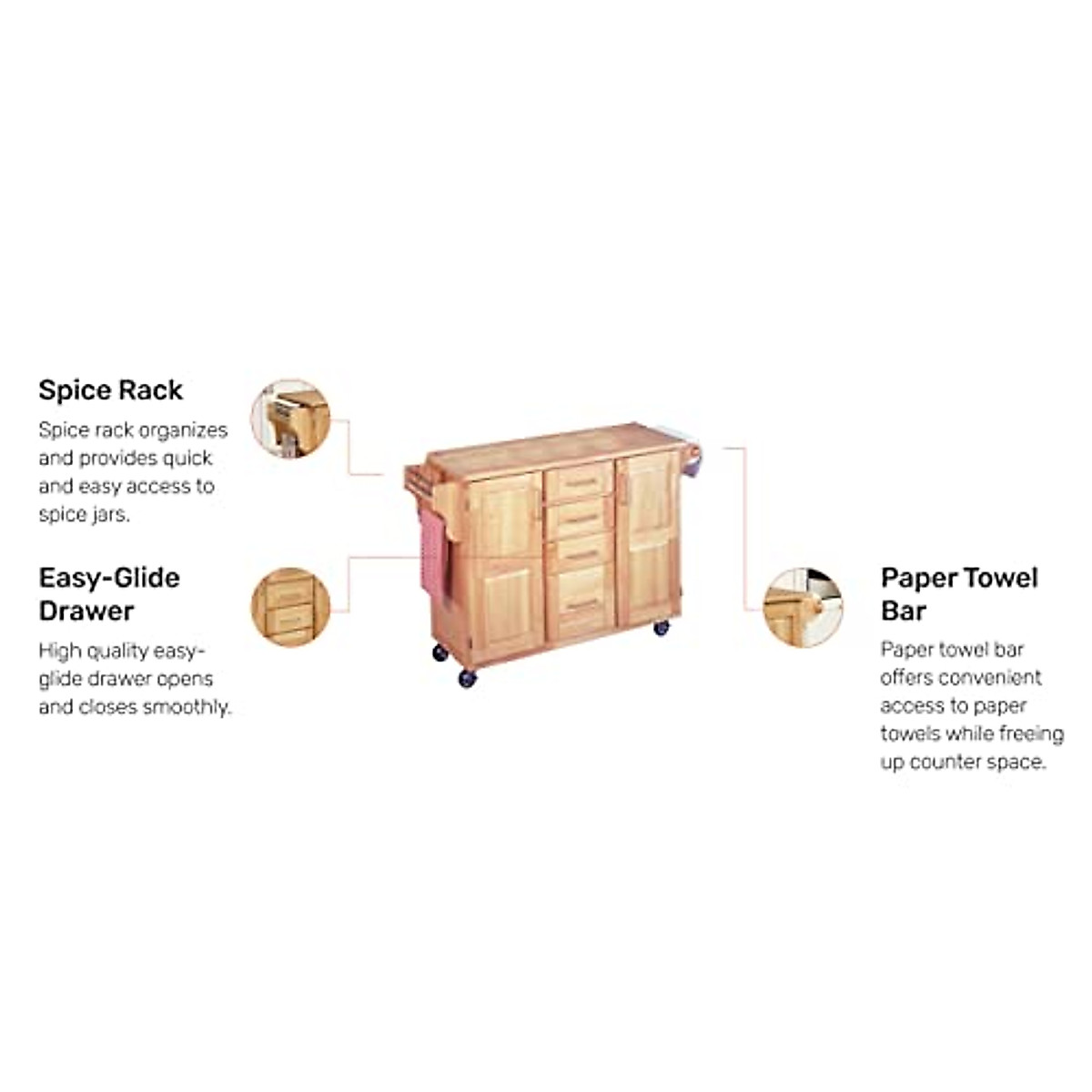 Kitchen Center with Breakfast Bar by Home Styles