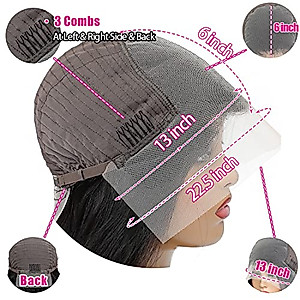 TimeBe Body Wave Lace Front Wigs Human Hair for Women 13x6 HD 180 Density Glueless Brazilian Virgin Human Hair Lace Frontal Wigs Pre Plucked with Baby Hair Natural Color (24 Inch)