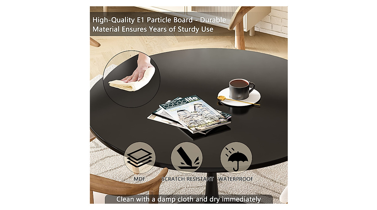 Recaceik Modern Round Dining Table for Stylish Dining