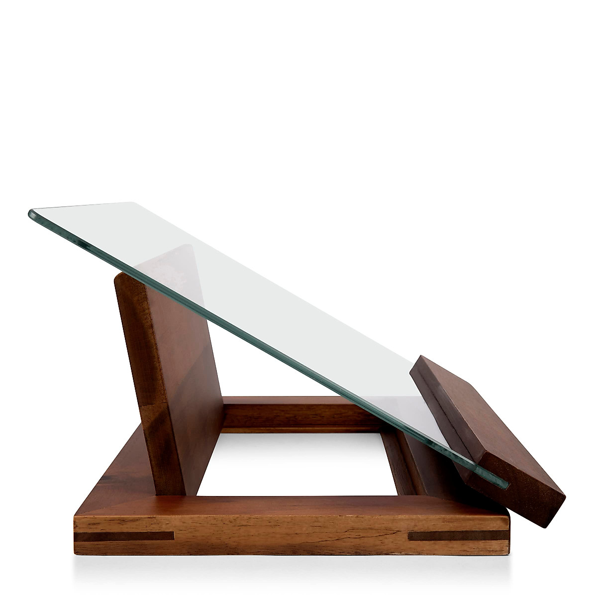 PICNIC TIME Fabio Viviani Prodigio Cookbook Stand with Tempered Glass, Recipe Stand, Kitchen Cookbook Holder, (Acacia Wood)