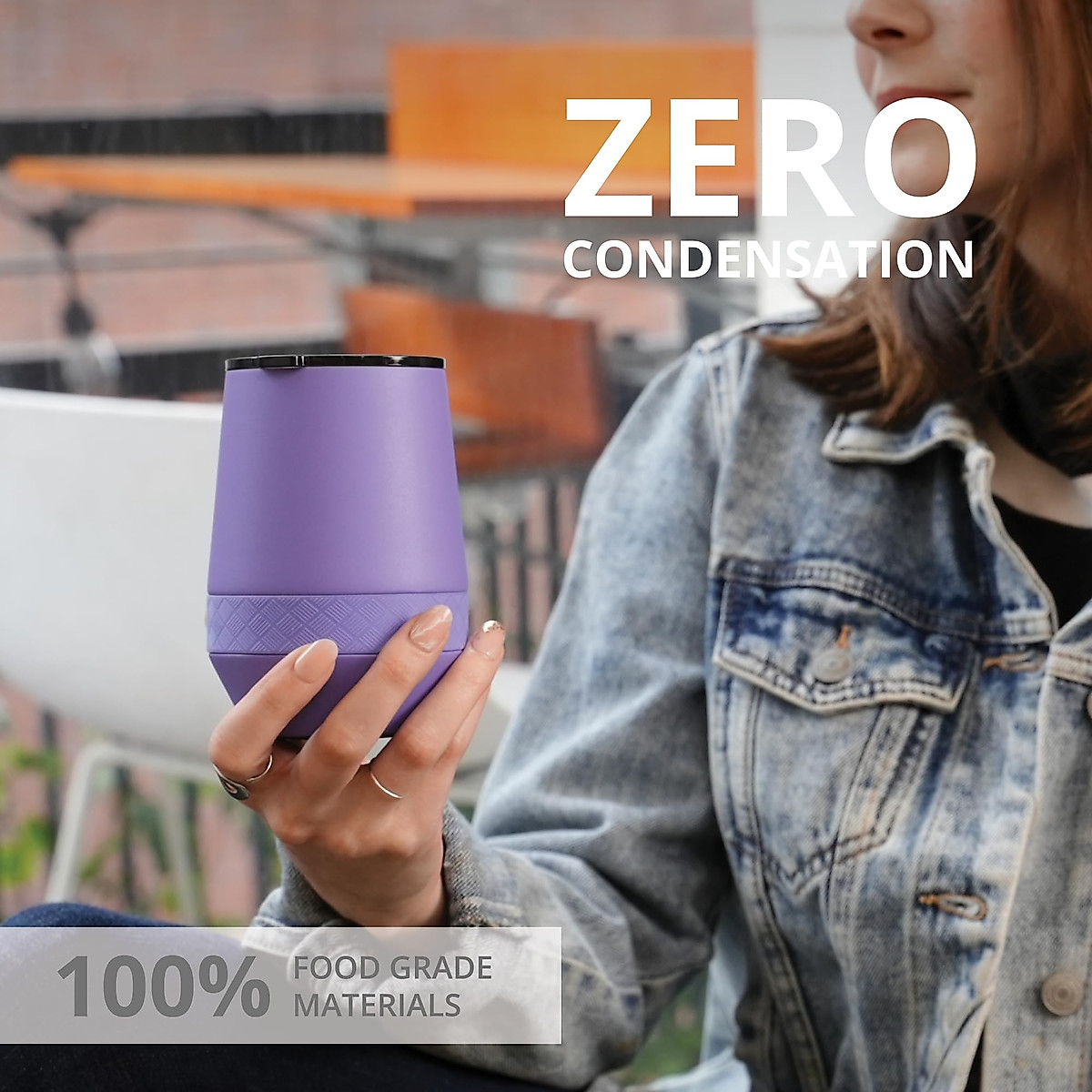 10oz Wine Tumbler for Mom - Insulated Travel Mug with Triple Wall Vacuum & Slider Lid - Tumbler for Birthdays, Mother's Day, and Christmas - Lavender