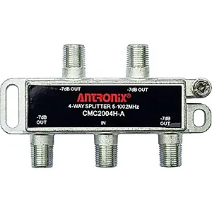 Antronix CMC2004H-A 4-Way Horizontal MoCa Splitter -7dB 5-1002 MHz High Performance for Coax Cable TV & Internet