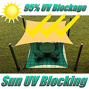 Amgo 12' x 16' Grey Rectangle Sun Shade Sail Canopy Awning, 95% UV Blockage, Water & Air Permeable, Commercial and Residential, for Patio Yard Pergola, 5 Years Warranty (Available for Custom Sizes)