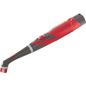 Rubbermaid Reveal Cordless Battery Power Scrubber, Gray/Red, Multi-Purpose Scrub Brush Cleaner for Grout/Tile/Bathroom/Shower/Bathtub, Water Resistant, Lightweight, Ergonomic Grip (1839685)