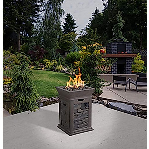 Bond Manufacturing 67268 Alpine 19.5" Square 40,000 BTU Gas Fire Column, Brown