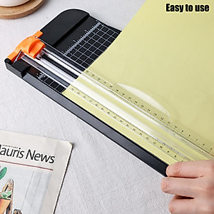 Koogel Black Mini Paper Cutter, A4 Paper Trimmer 15" x 6.1" Paper Cutter for Scrapbooking Craft Paper Coupon Label Cardstock