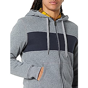 Amazon Essentials Men's Full-Zip Fleece Hoodie (Available in Big & Tall), Black Grey Heather, Medium