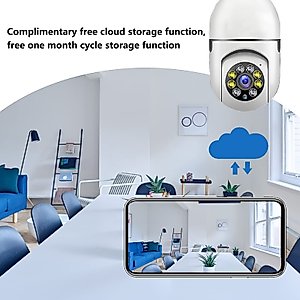 SSYING 2PCS Light Bulb Camera, 1080P 2.4G/5.0GWireless Light Bulb Camera WiFi Outdoor 360 Degree, Light Bulb Security Camera with Motion Detection, Two-Way Audio，Free Cloud Storage
