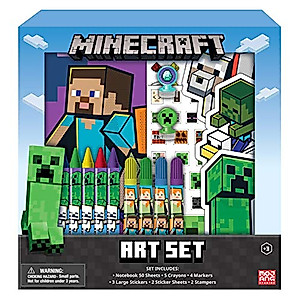 Innovative Designs Minecraft Kids Coloring Art Set with Stickers and Stampers