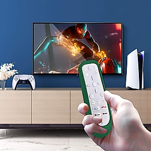 AKNES Silicone Cover for Playstation 5 Media Remote, Protective Skin Sleeve Case for PS5 Remote Control, with Hand Strap, Shockproof, Anti-Slip, Skin-Friendly,Bumper Back Cover - Green