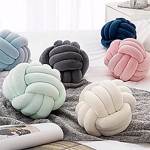 7UYUU Soft Knot Pillow Ball, Decorative Short Plush Knot Throw Pillow Large Round Bed Sofa Back Knot Velvet Pillow Cushion Small Knot Pillow for Baby (Dark Gray, Large 11 Inches)